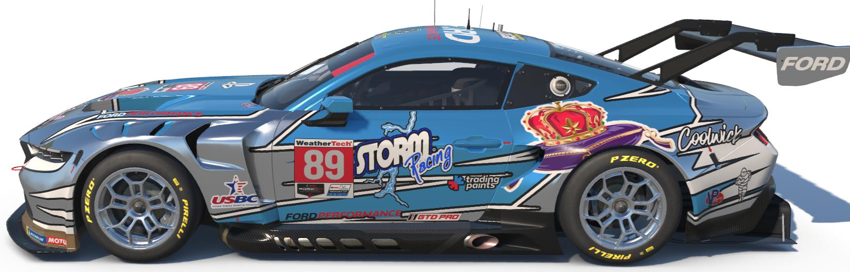 STORM Racing Crown Royal Blue w/ Silver by Wesley Strait - Trading Paints