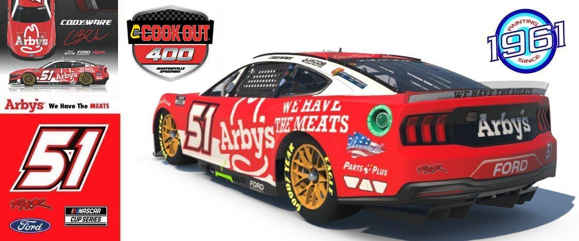 2025 RWR #51 Cody Ware / Arbys Ford Mustang Dark Horse at Martinsville ...