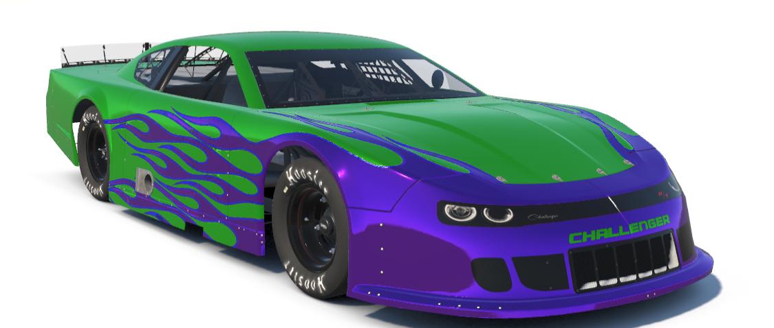 Green and Purple Flame Challenger by Adam Roberson - Trading Paints