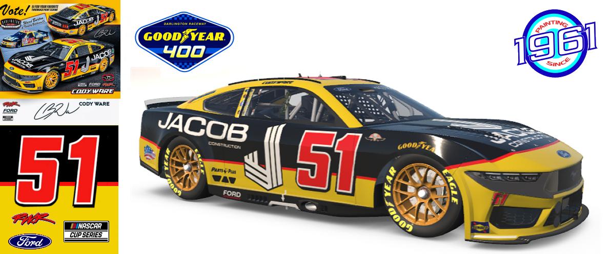 2025 RWR #51 Cody Ware / Jacob Construction Ford Mustang Dark Horse at ...