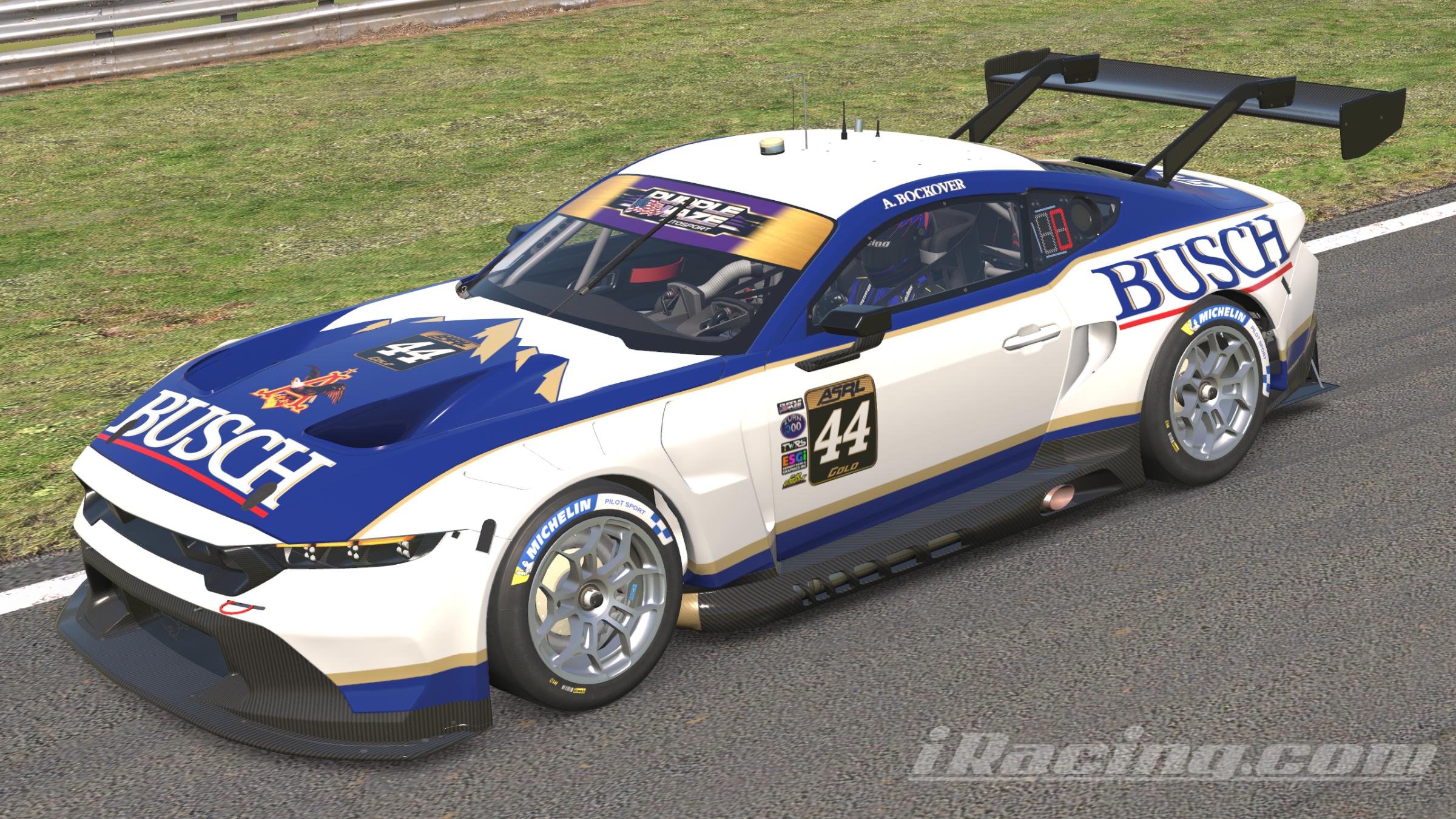 Bockover Busch Inverted Ford Mustang GT3 Custom #44 ASRL 2025 by Corey ...
