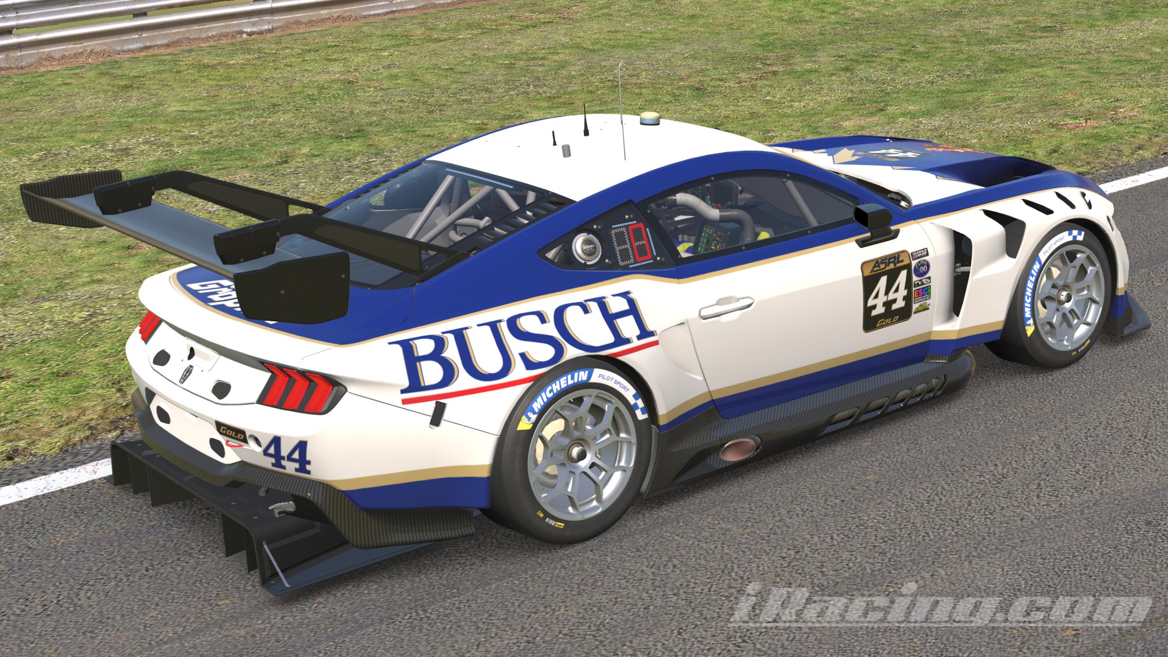 Bockover Busch Inverted Ford Mustang GT3 Custom #44 ASRL 2025 by Corey ...