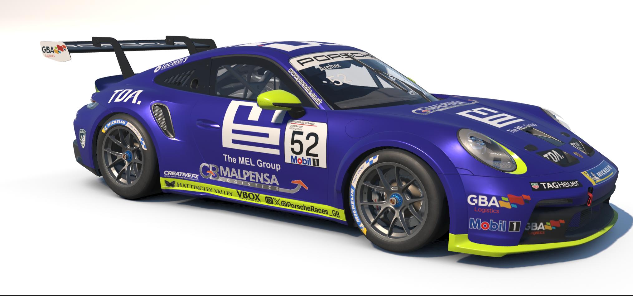 Century Motorsport Car #52 - 2025 Porsche Carrera Cup - Angus Whiteside ...