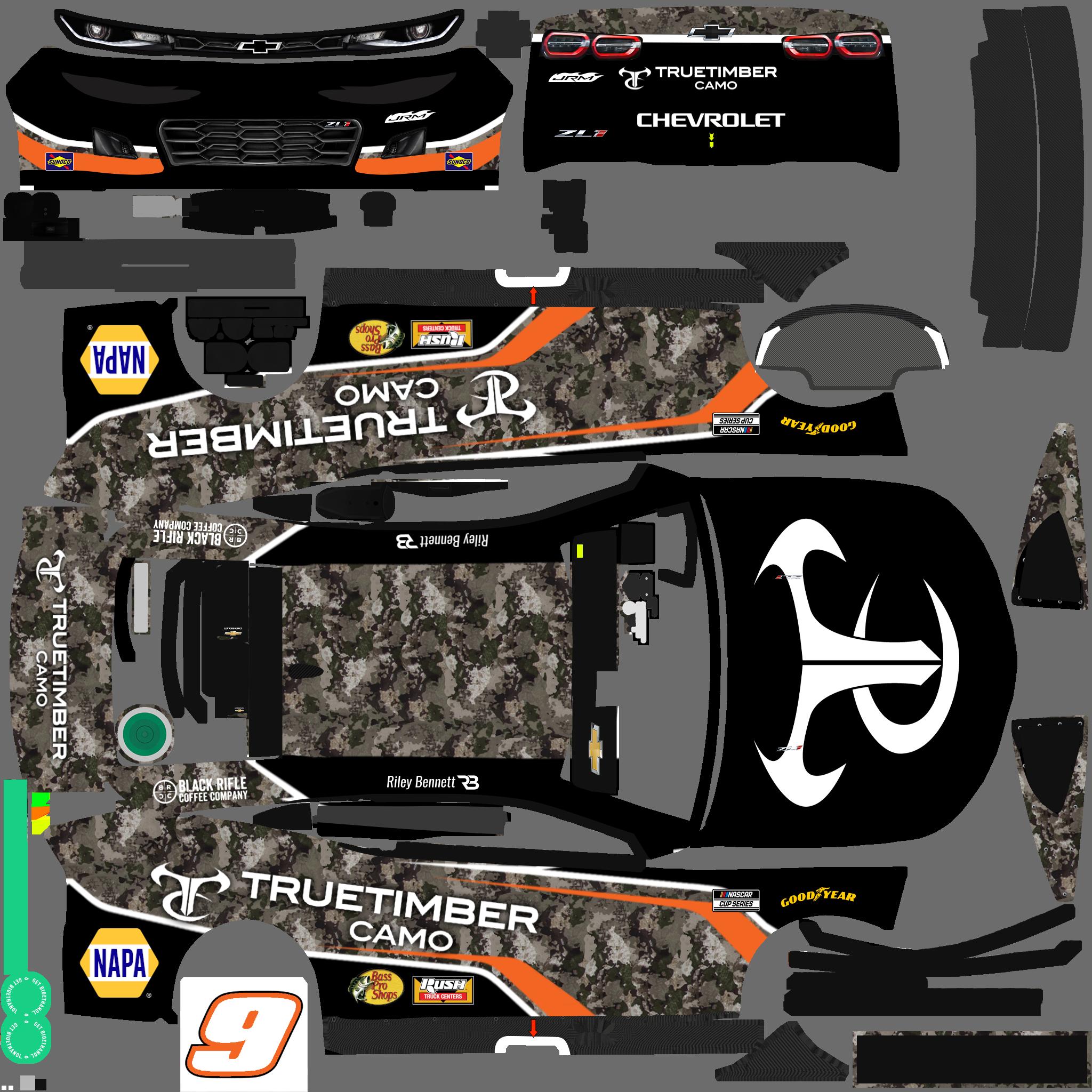 Riley Bennett 9 Truetimber Cup Car by Riley Bennett - Trading Paints