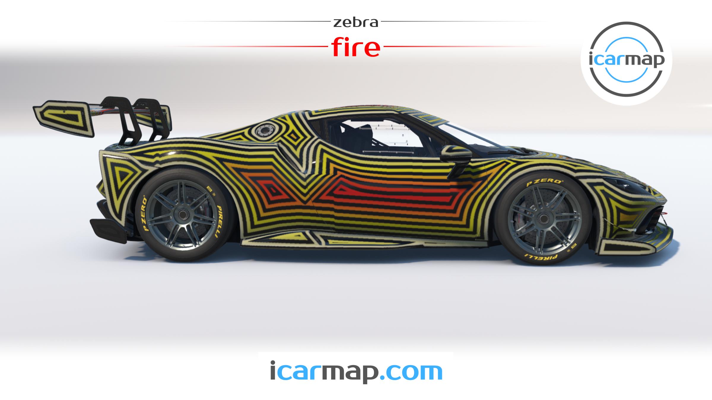 Zebra - Fire (Ferrari 296 Challenge) by Will M. - Trading Paints