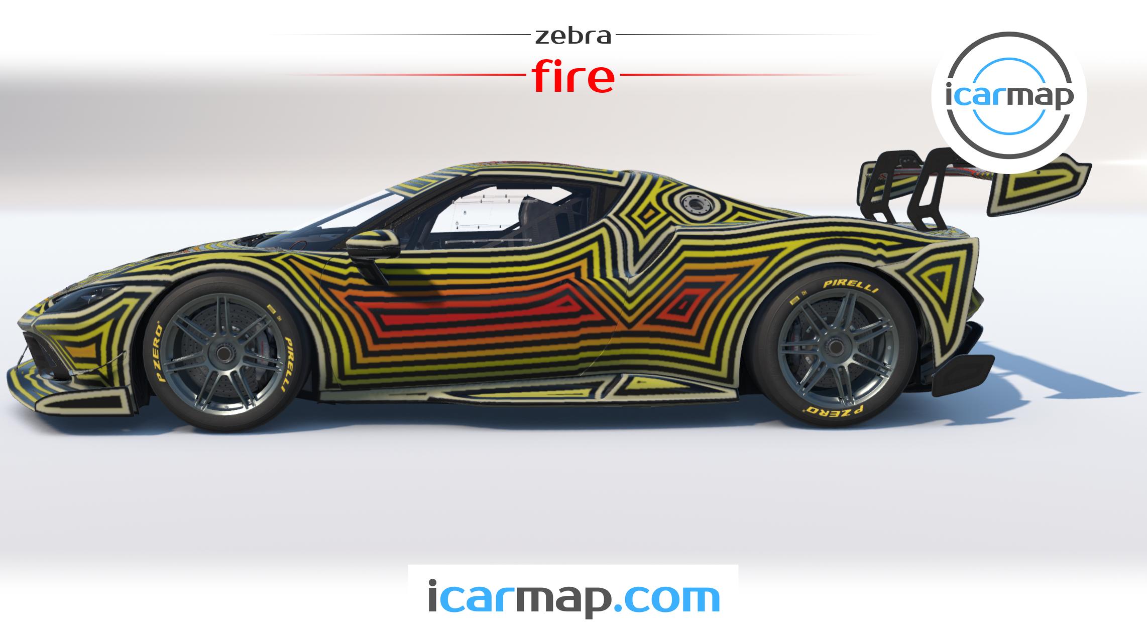 Zebra - Fire (Ferrari 296 Challenge) by Will M. - Trading Paints