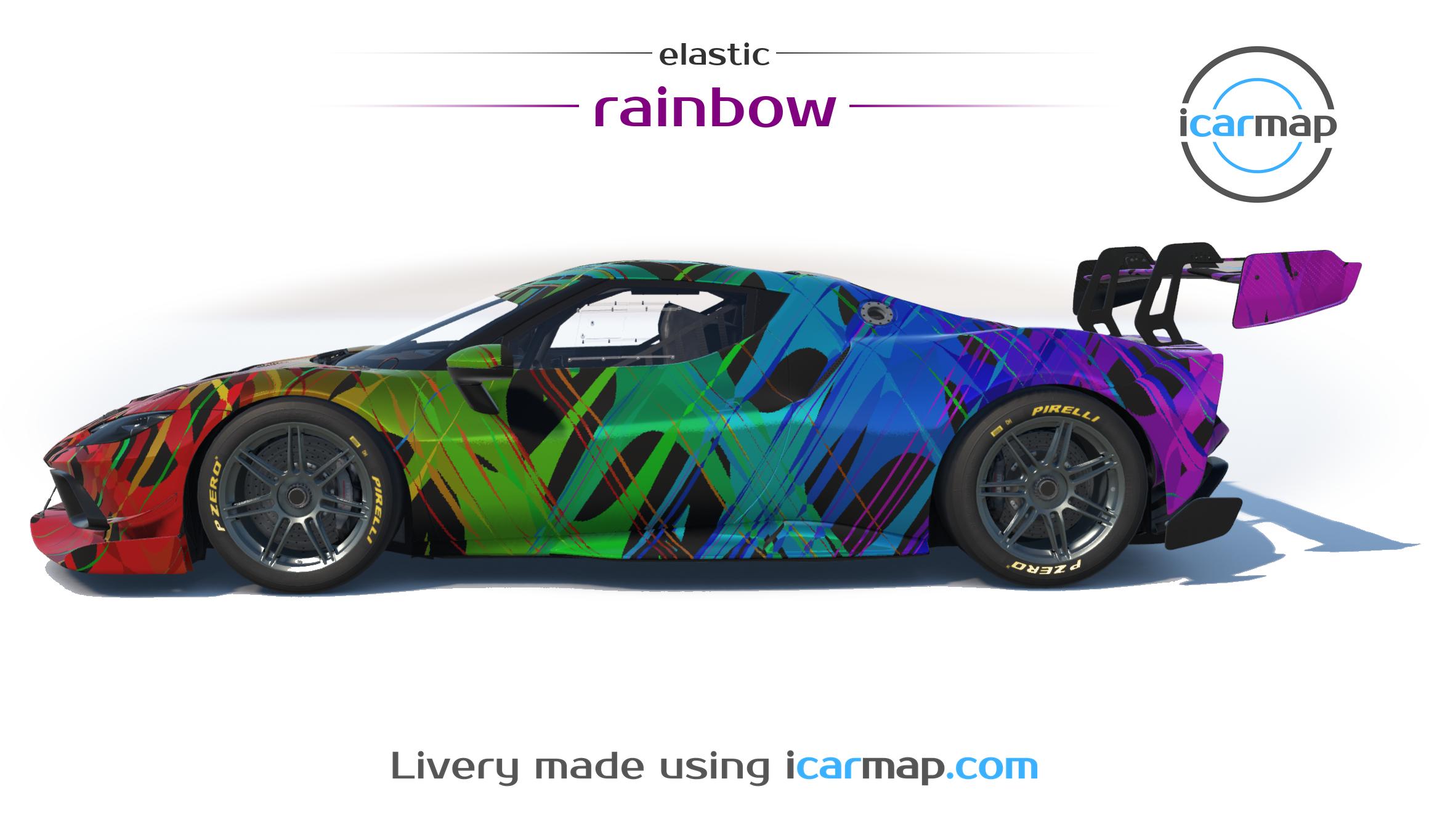 Elastic - Rainbow (Ferrari 296 Challenge) by Will M. - Trading Paints