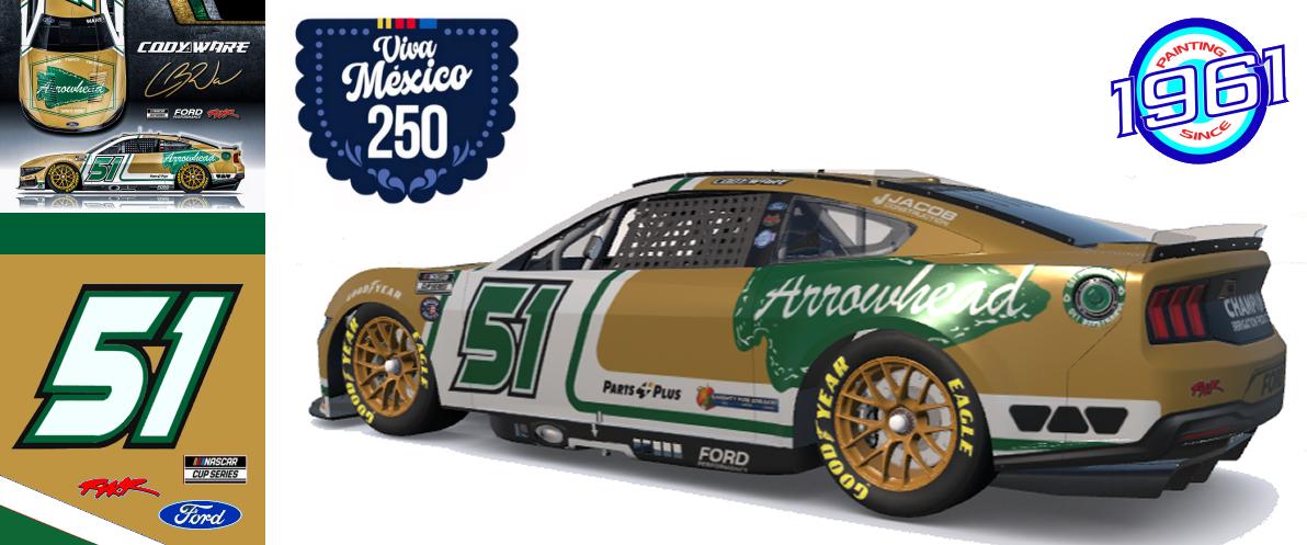 2025 RWR Cody Ware / Arrowhead Brass Ford Mustang Dark Horse at Mexico ...