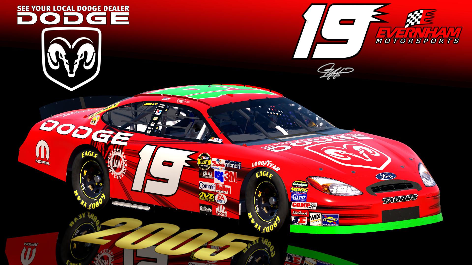 2005 #19 Jeremy Mayfield Dodge Dealers (Ford) Sim Stamped Number by ...