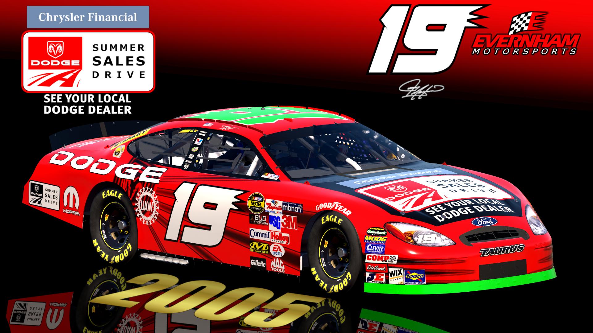 2005 #19 Jeremy Mayfield Dodge Summer Sales Drive (Ford) Sim Stamped ...