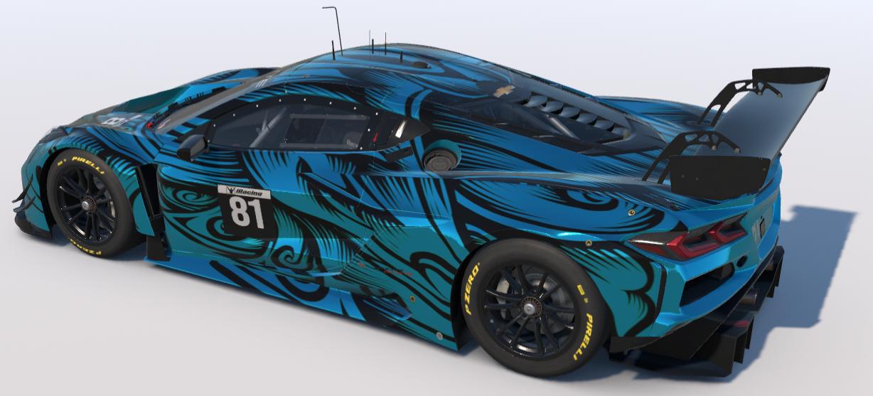 Blue Chrome Chevrolet Corvette Z06 GT3r_Tribal by Barry B. - Trading Paints