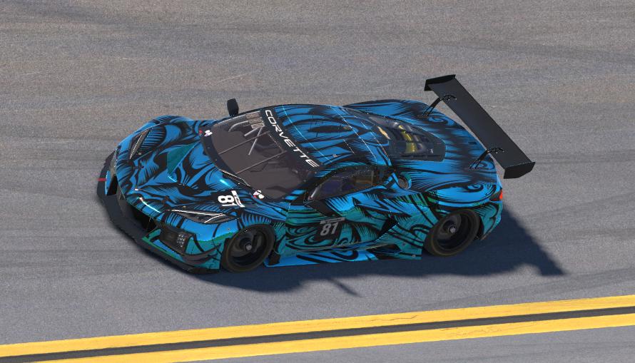 Blue Chrome Chevrolet Corvette Z06 GT3r_Tribal by Barry B. - Trading Paints