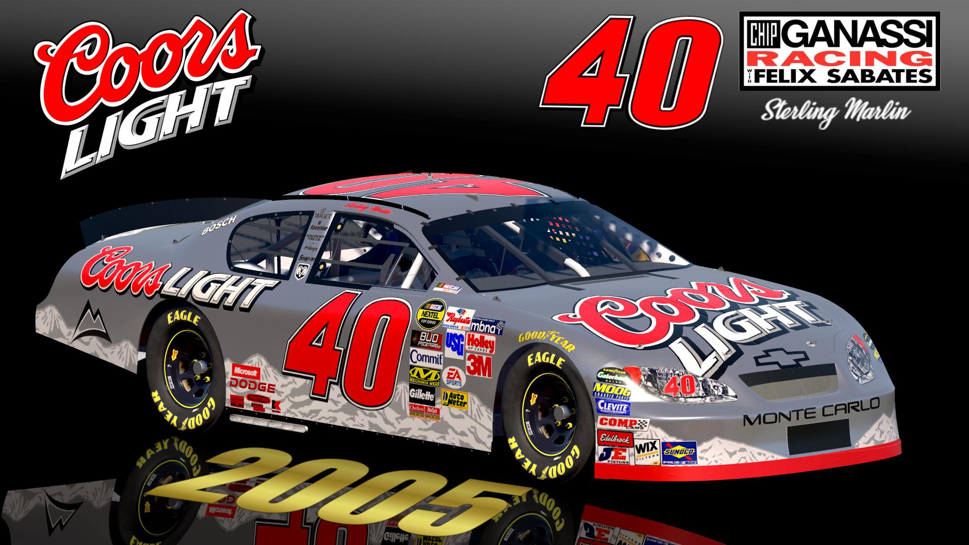 2005 #40 Sterling Marlin Coors Light Chevy Sim Stamped Number by ...