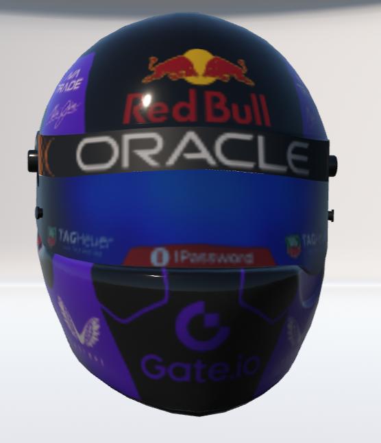 Red Bull Black and Purple Helmet with No Name or Flag by Gav E ...
