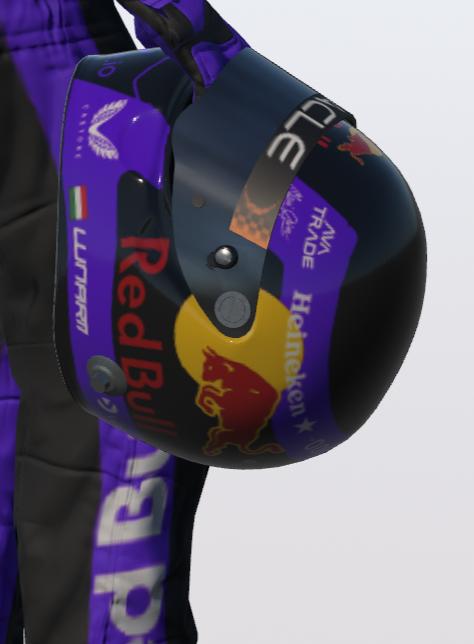 Red Bull Black and Purple Helmet with No Name or Flag by Gav E ...