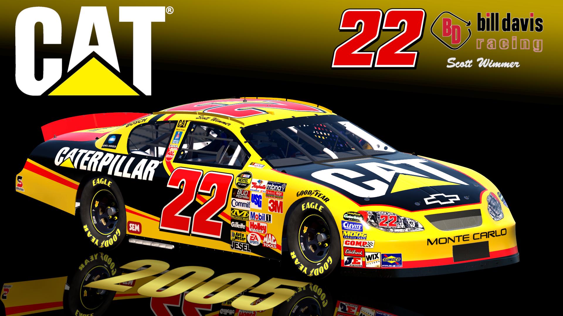 2005 #22 Scott Wimmer Caterpillar Chevy Sim Stamped Number by Christian ...