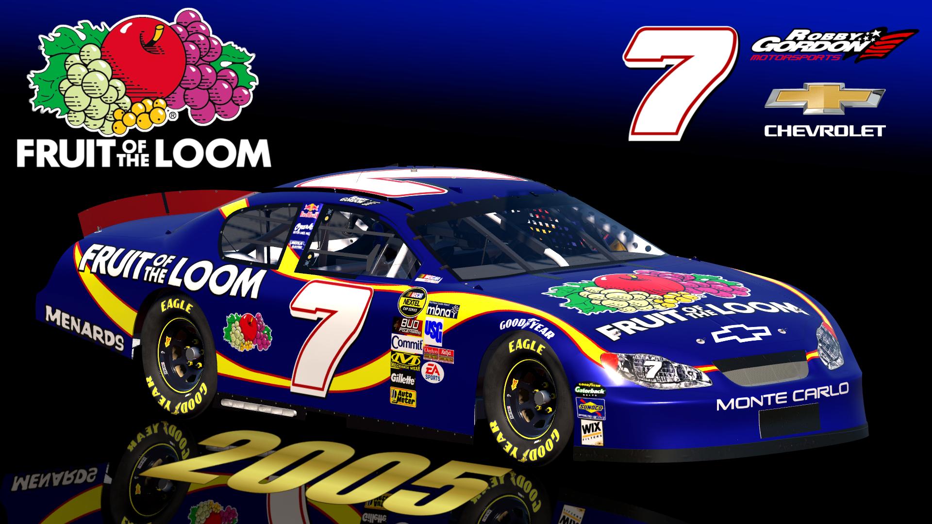 2005 #7 Robby Gordon Fruit of the Loom Chevrolet Monte Carlo Sim ...