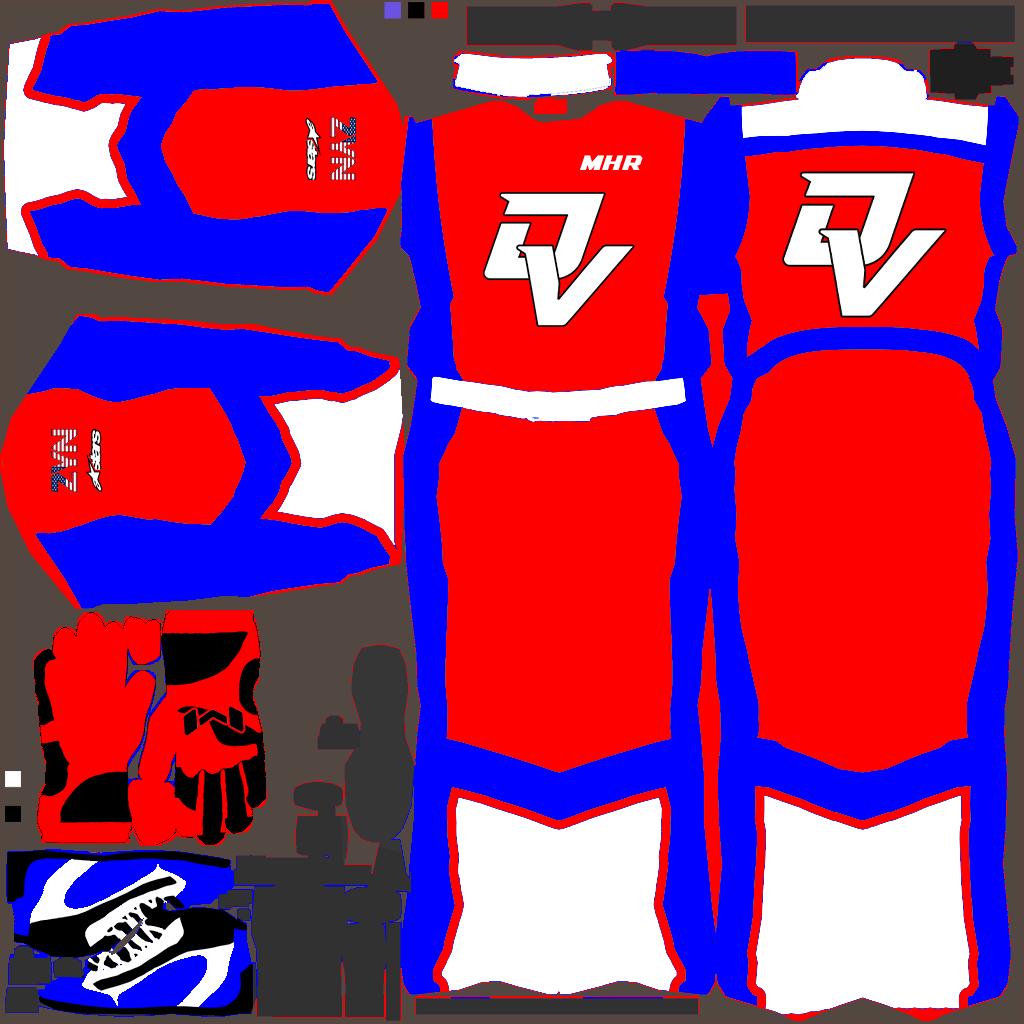 Driver Suit MHR Red White Blue by Tallon Ulibarri - Trading Paints