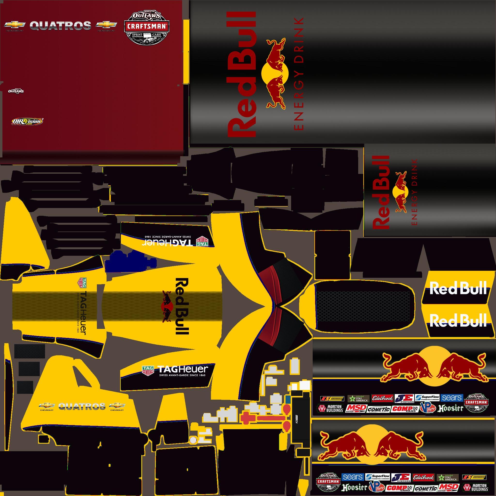 Red Bull Dirt Sprint Car Custom Paint Scheme by Jose M. - Trading Paints