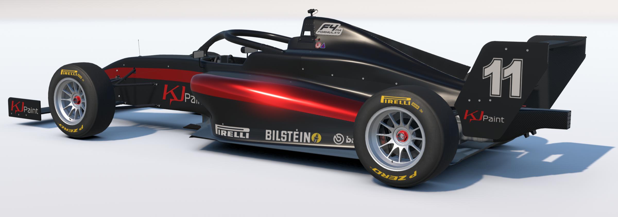 Matte black with chrome red stripe F4 by Kimber Jansen - Trading Paints