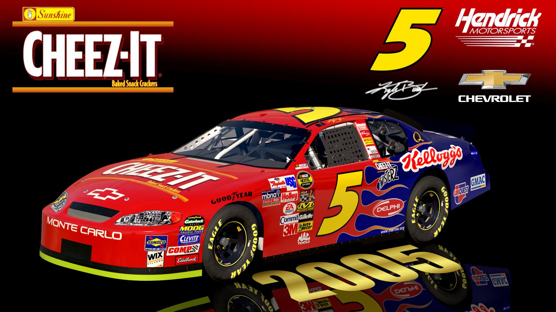 (SS) 2005 #5 Kyle Busch Cheez it Chevrolet Monte Carlo Sim Stamped Number by Christian Budd ...