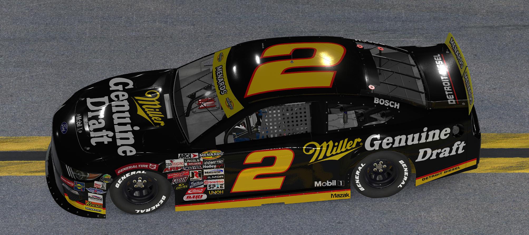 Rusty Wallace Miller Genuine Draft ARCA Ford - sim stamped car number ...