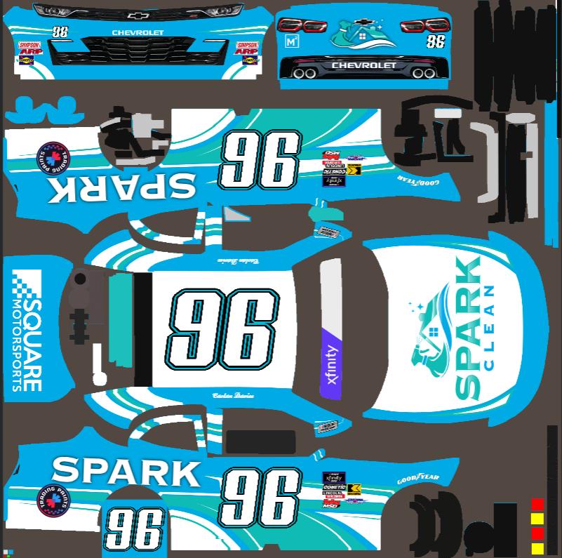 Square Spark Clean #96 Chevy Whiteout by Caolan D. - Trading Paints