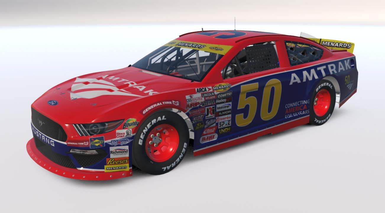 Amtrak 50 Years Phase VI ARCA Ford Mustang (Custom Number) by Will ...