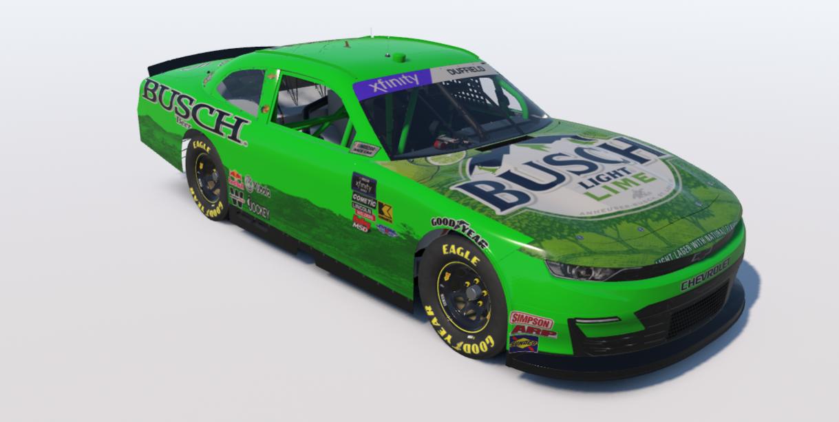Xfinity Car Busch Light Lime Sim by Andrew Duffield2 - Trading Paints